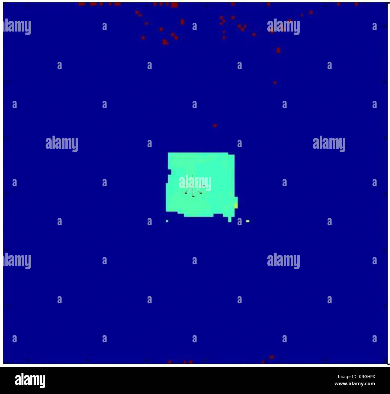 LIDAR imaging of hazard target by ALHAT on hovering Lander Stock Photo ...
