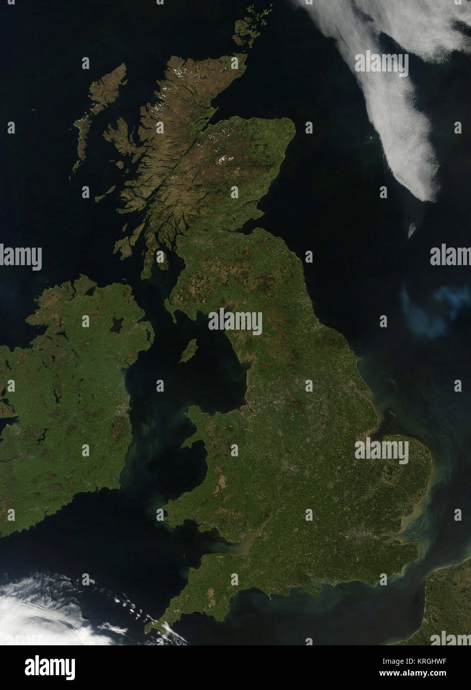 Satellite image of the United Kingdom Stock Photo - Alamy