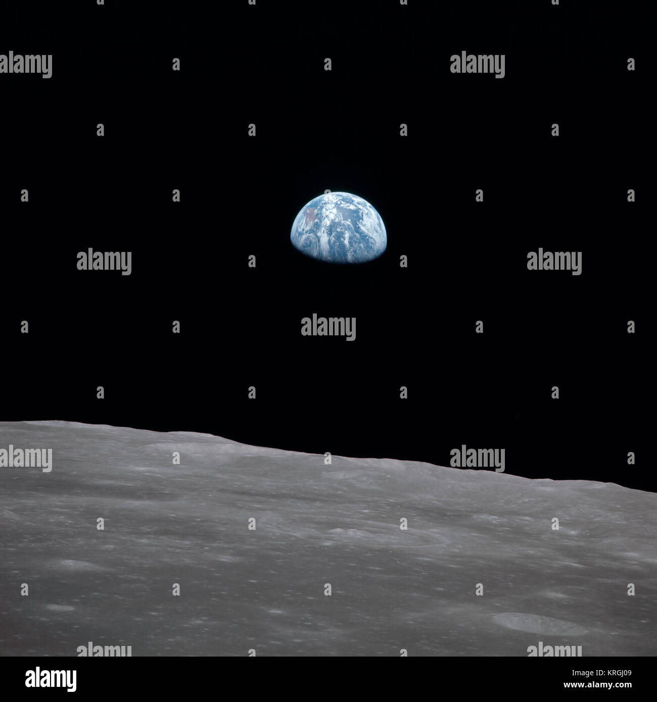 Earth Rise as Seen From Lunar Surface Stock Photo - Alamy
