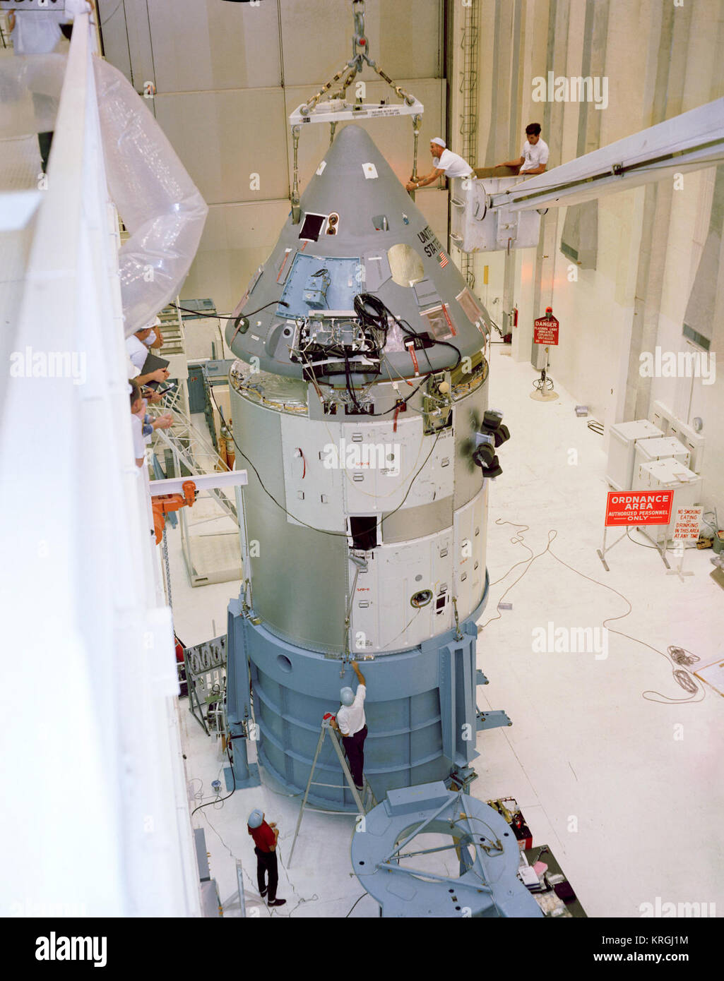 Apollo Spacecraft 012 Command-Service Module moved for mating Stock ...