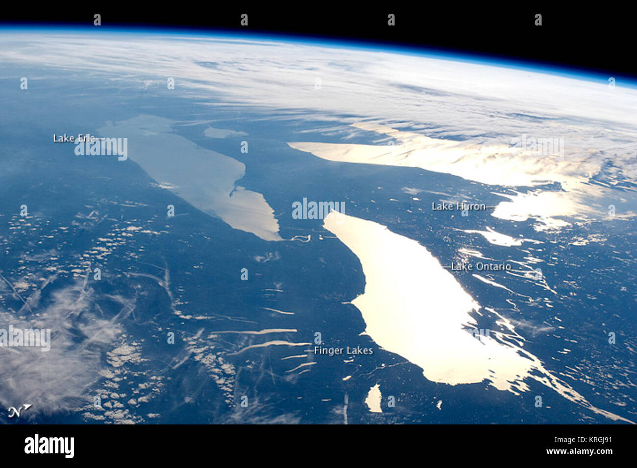 Overview of the Great Lakes from orbit Stock Photo - Alamy