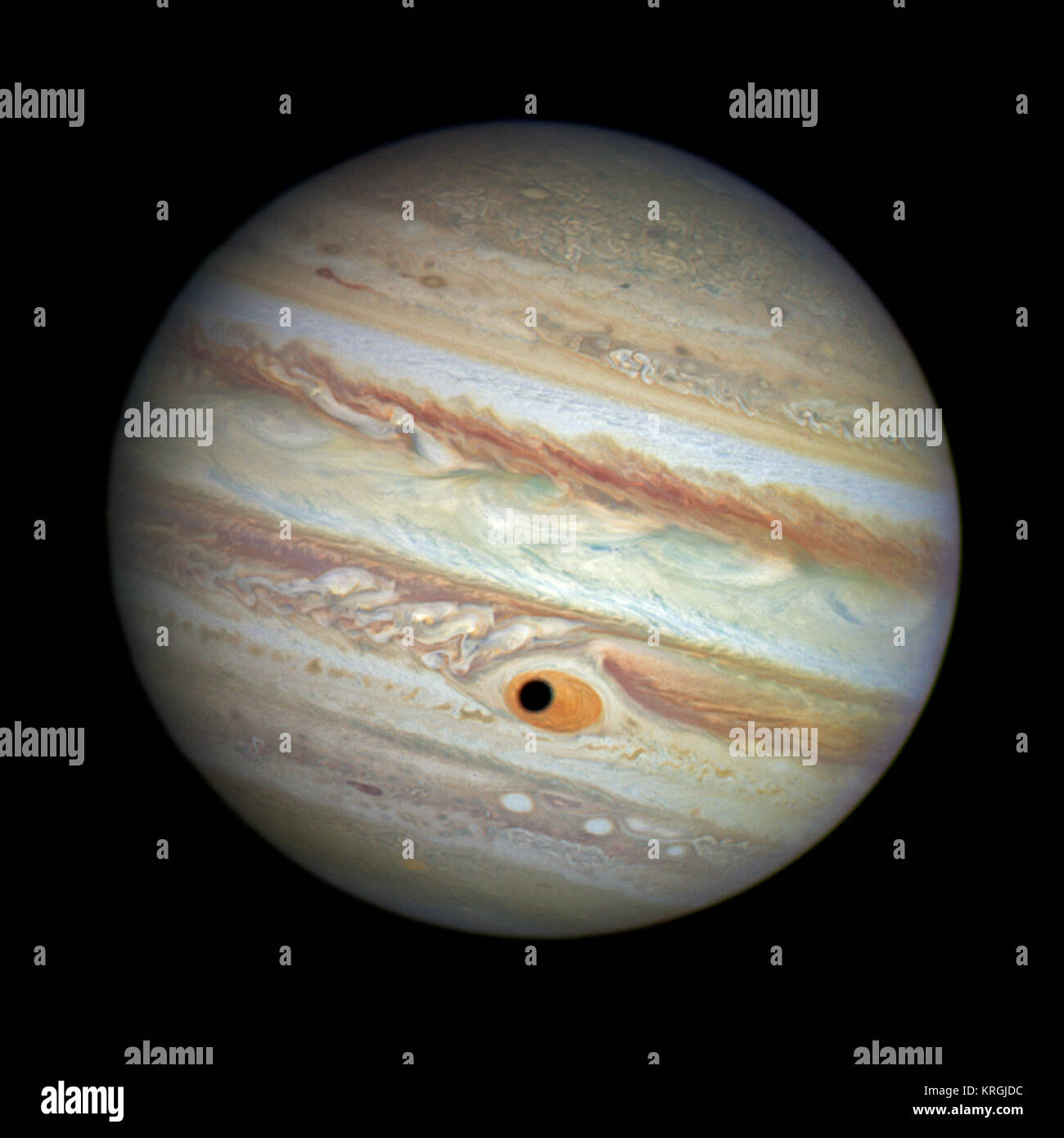 Hubble Spies Spooky Shadow on Jupiter's Giant Eye (color) (15652333232 ...