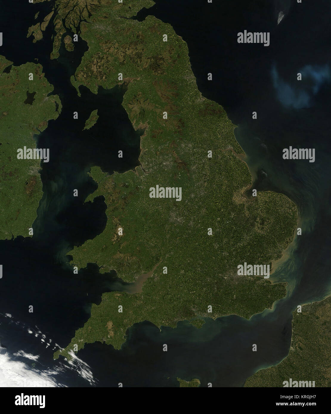 Satellite image of England and Wales Stock Photo - Alamy