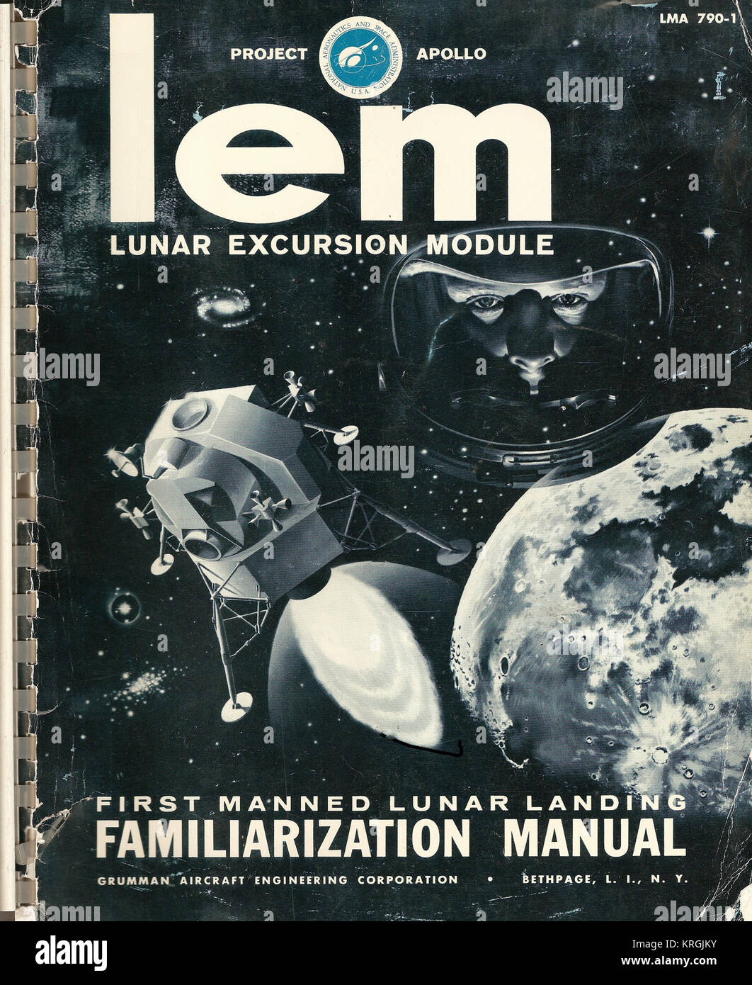 Panorama Lunar Excursion Module Familiarization Manual (front cover Stock Photo - Alamy