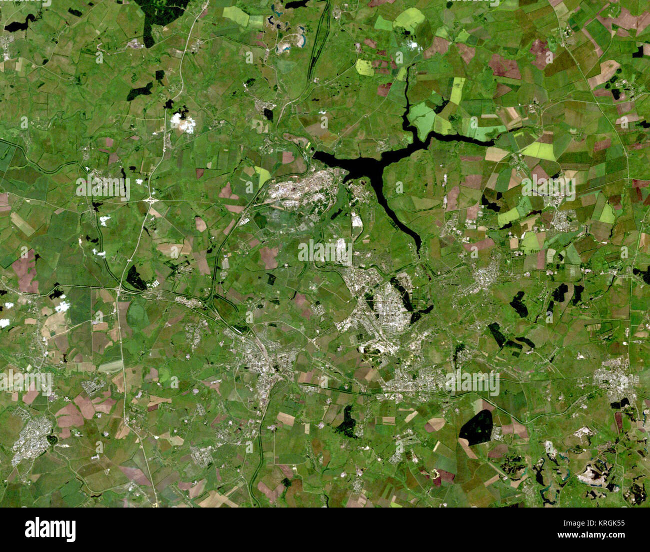 Novomoskovsk urban agglomeration, Russia, Tula oblast, LandSat-7 ...