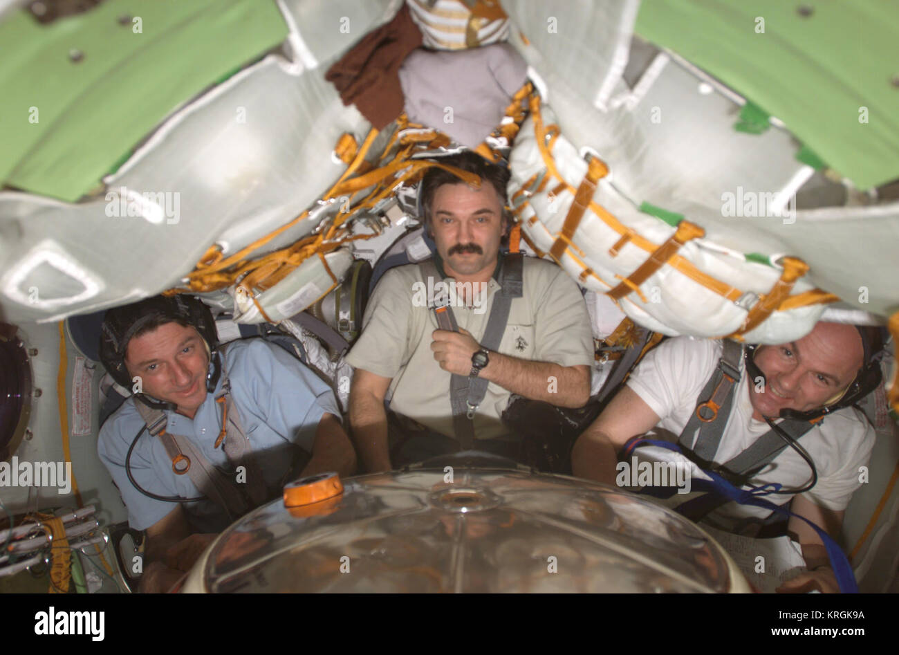 ISS-08 Soyuz TMA-3 landing crew during descent training exercise Stock ...