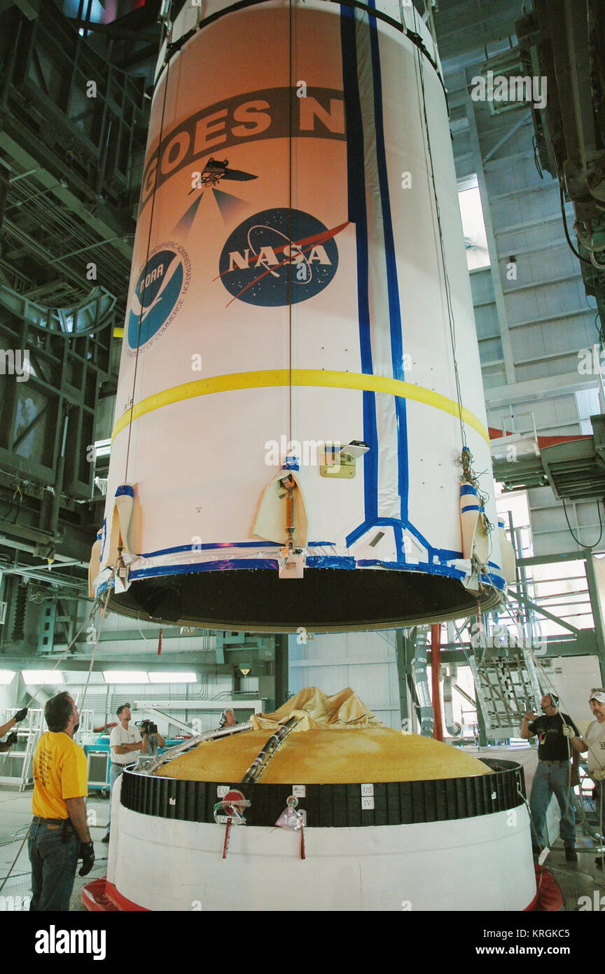 Delta IV Medium payload fairing mating Stock Photo - Alamy