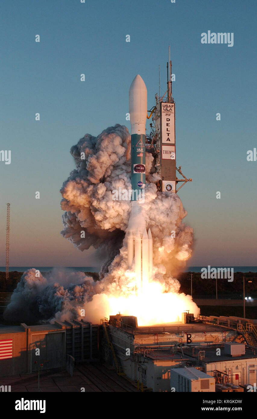 Clouds of smoke around the 323rd Delta rocket on launch pad 17B Stock ...