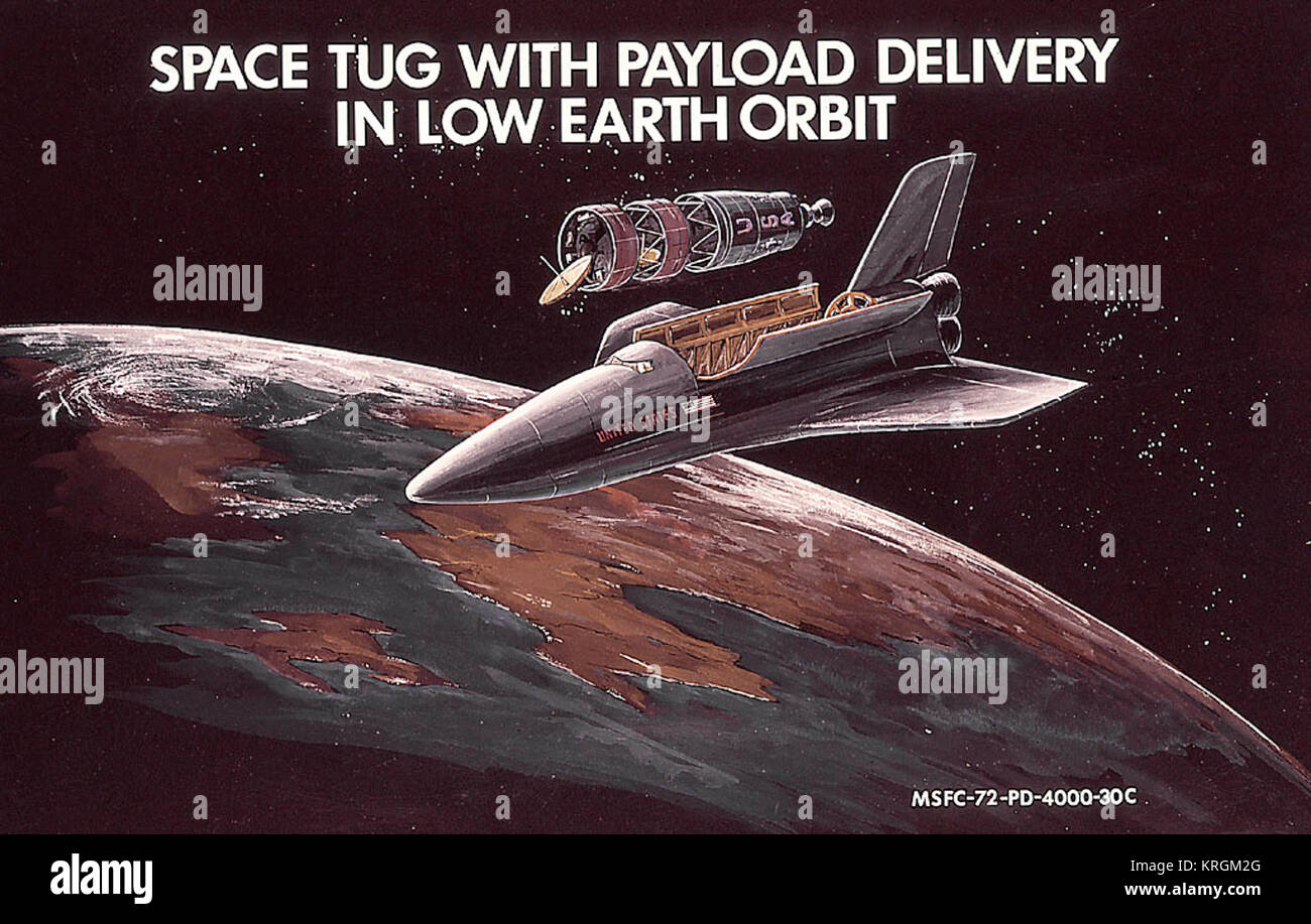 Space Shuttle delivers payload and space tug in low Earth orbit Stock ...