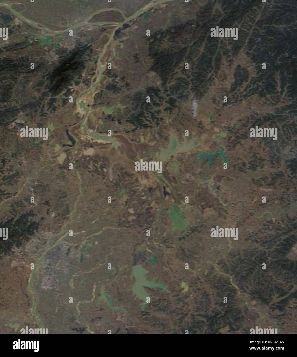 Lake Poyang Satellite Map during January of 2014 Stock Photo - Alamy