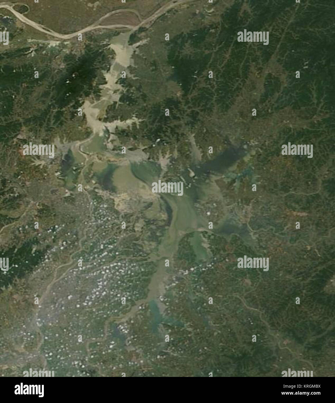 Lake Poyang Satellite Map during May of 2012 Stock Photo - Alamy