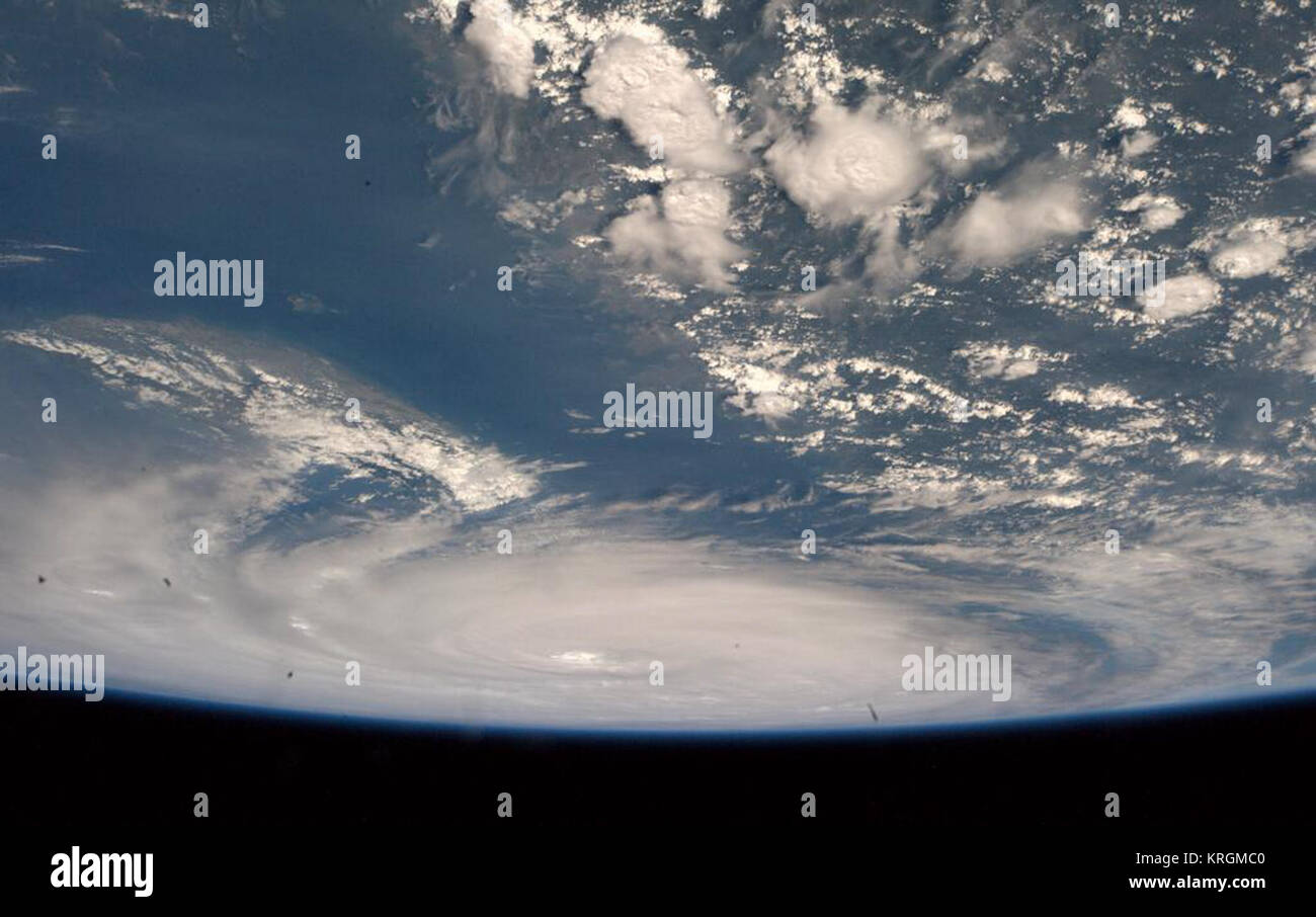 Typhoon Neoguri viewed from International Space Station 3 Stock Photo ...