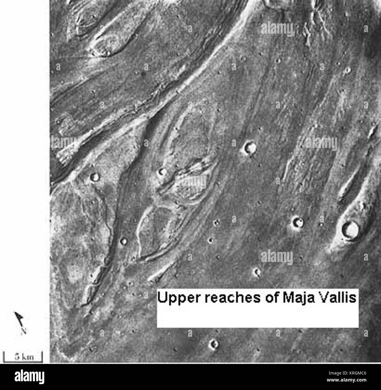 Streamlined Islands in Maja Valles Stock Photo - Alamy