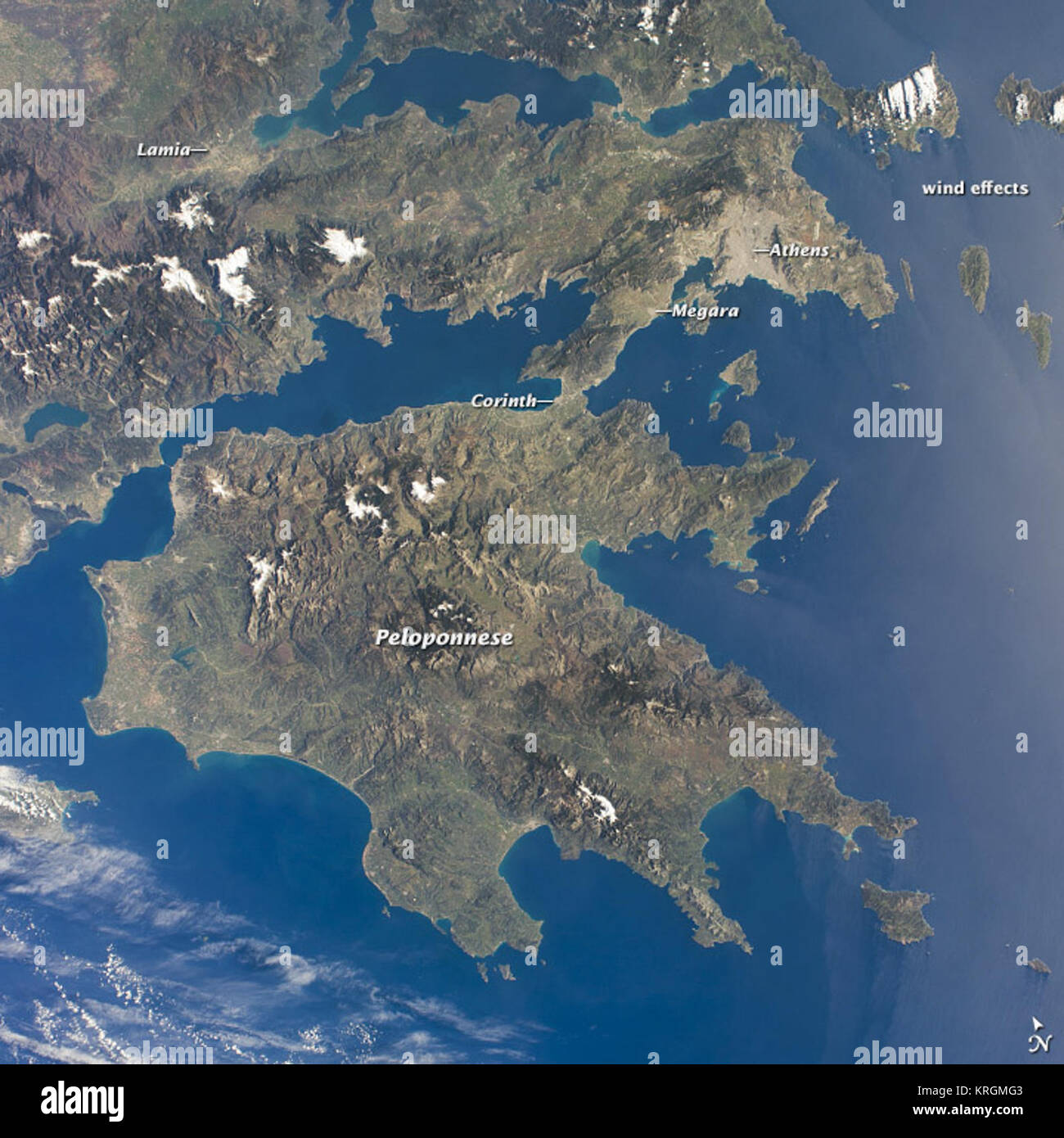 The Peloponnese from ISS Stock Photo - Alamy
