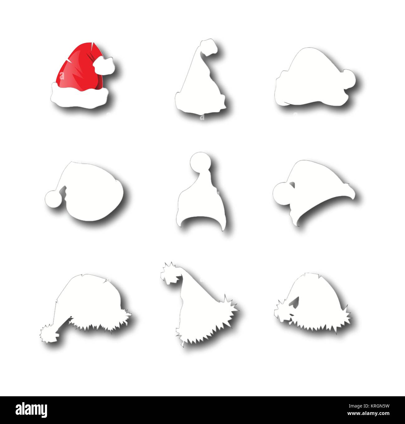 Santa hats doodles Stock Photo - Alamy