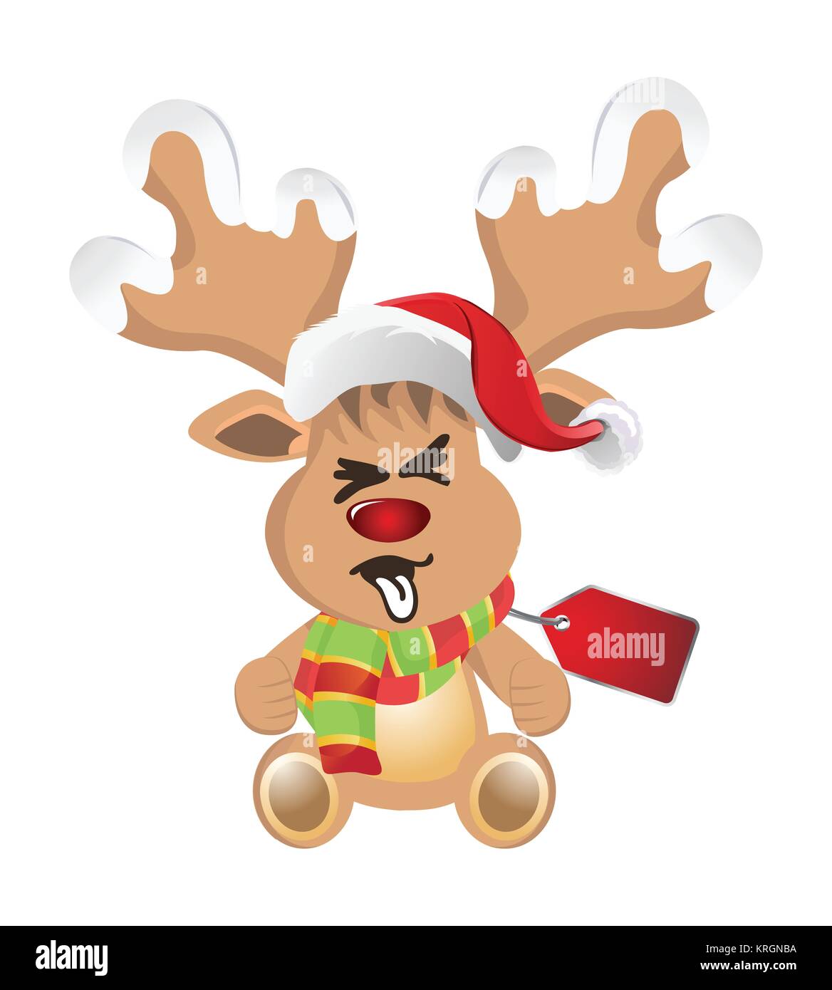 Cartoon reindeer with face emotions Stock Photo - Alamy