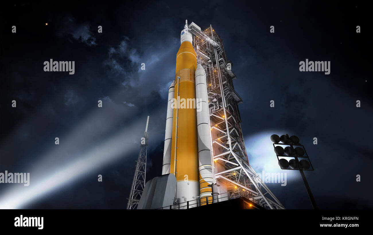 Artist concept of the SLS Block 1 configuration Stock Photo - Alamy