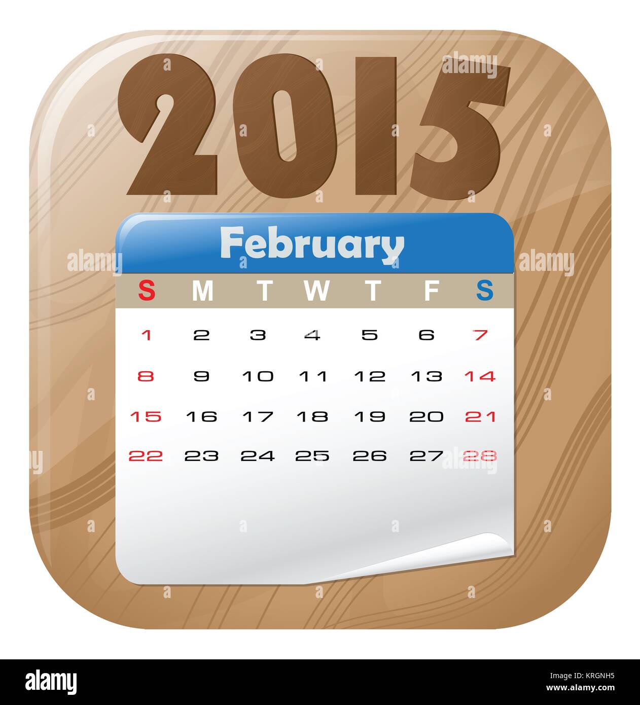February 2015 calendar hi-res stock photography and images - Alamy