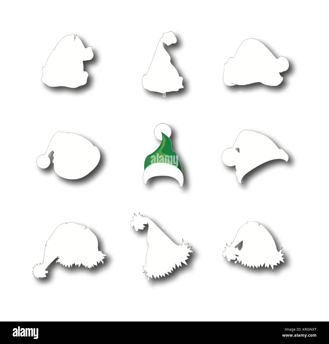 Santa claus hats vector Cut Out Stock Images & Pictures - Alamy