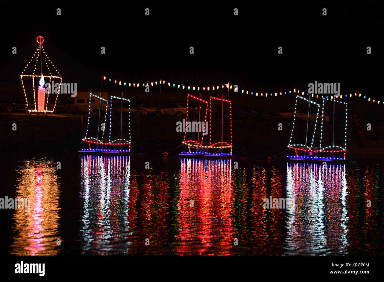 Mousehole Christmas Lights 18th Decemebr 2017 Stock Photo - Alamy