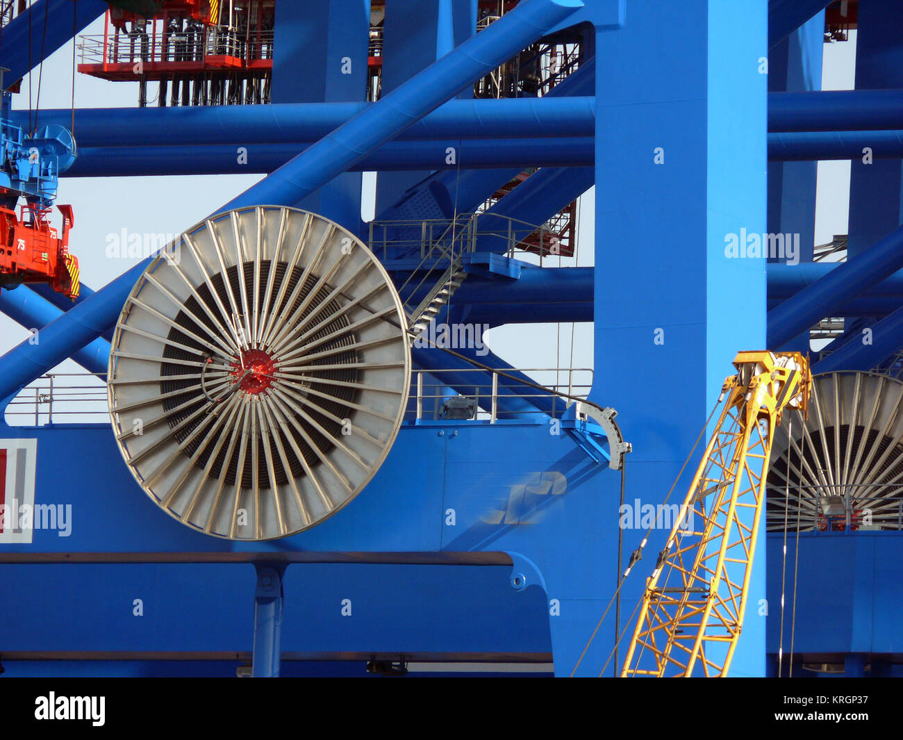 detail of a crane at the container terminal Stock Photo - Alamy