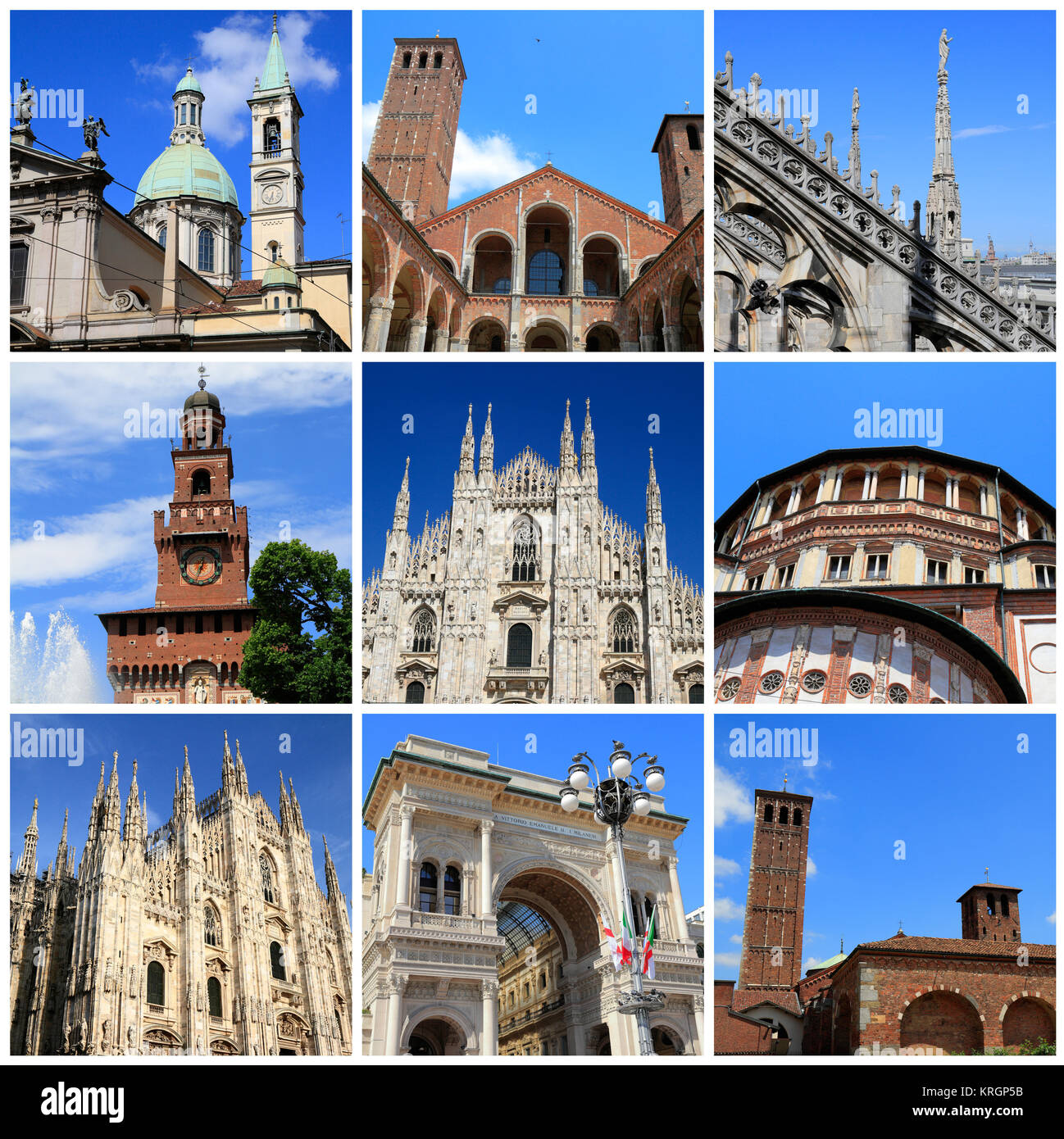 Impressions of Milan, Collage of Travel Images Stock Photo - Alamy