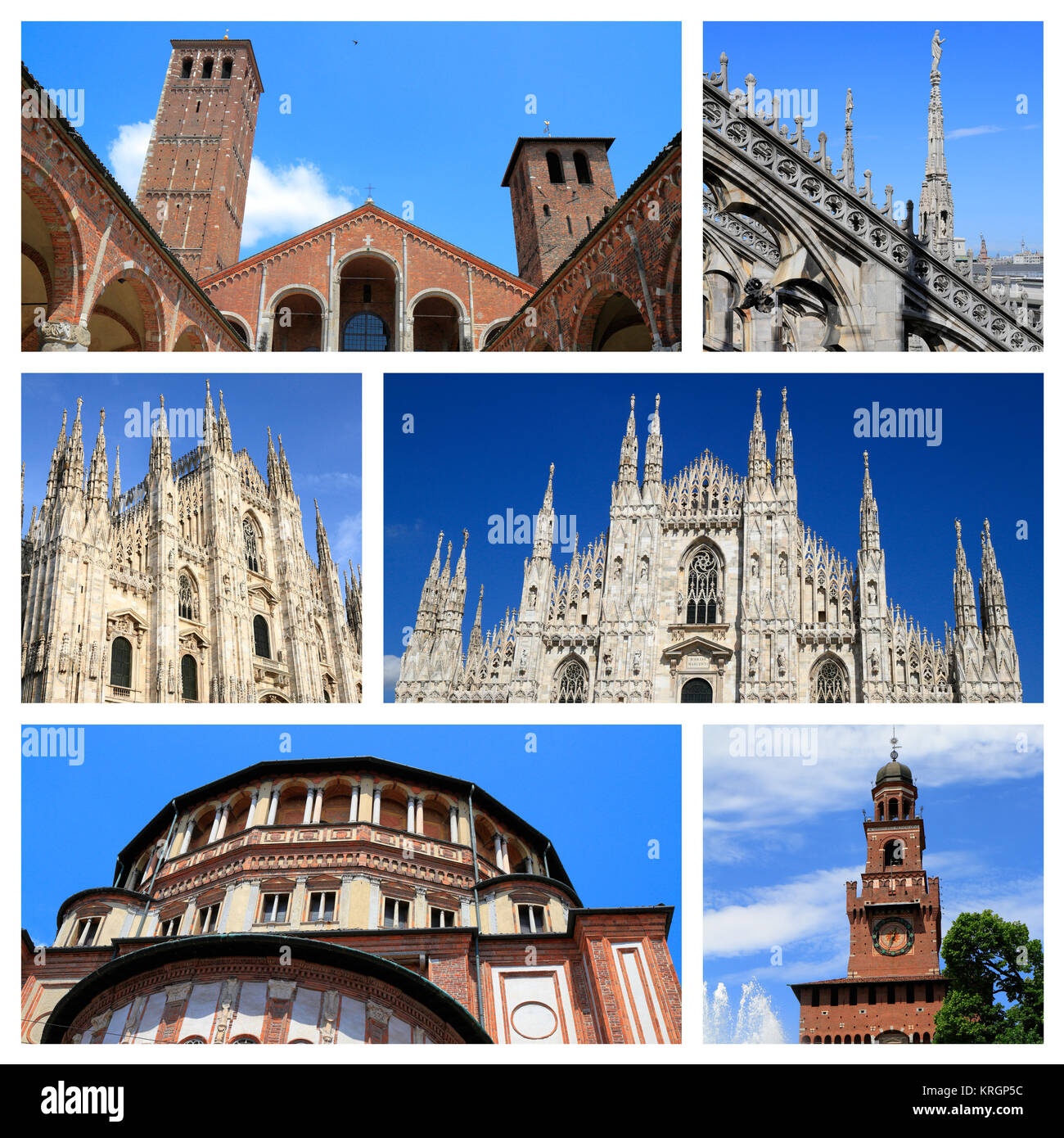 Impressions of Milan, Collage of Travel Images Stock Photo - Alamy