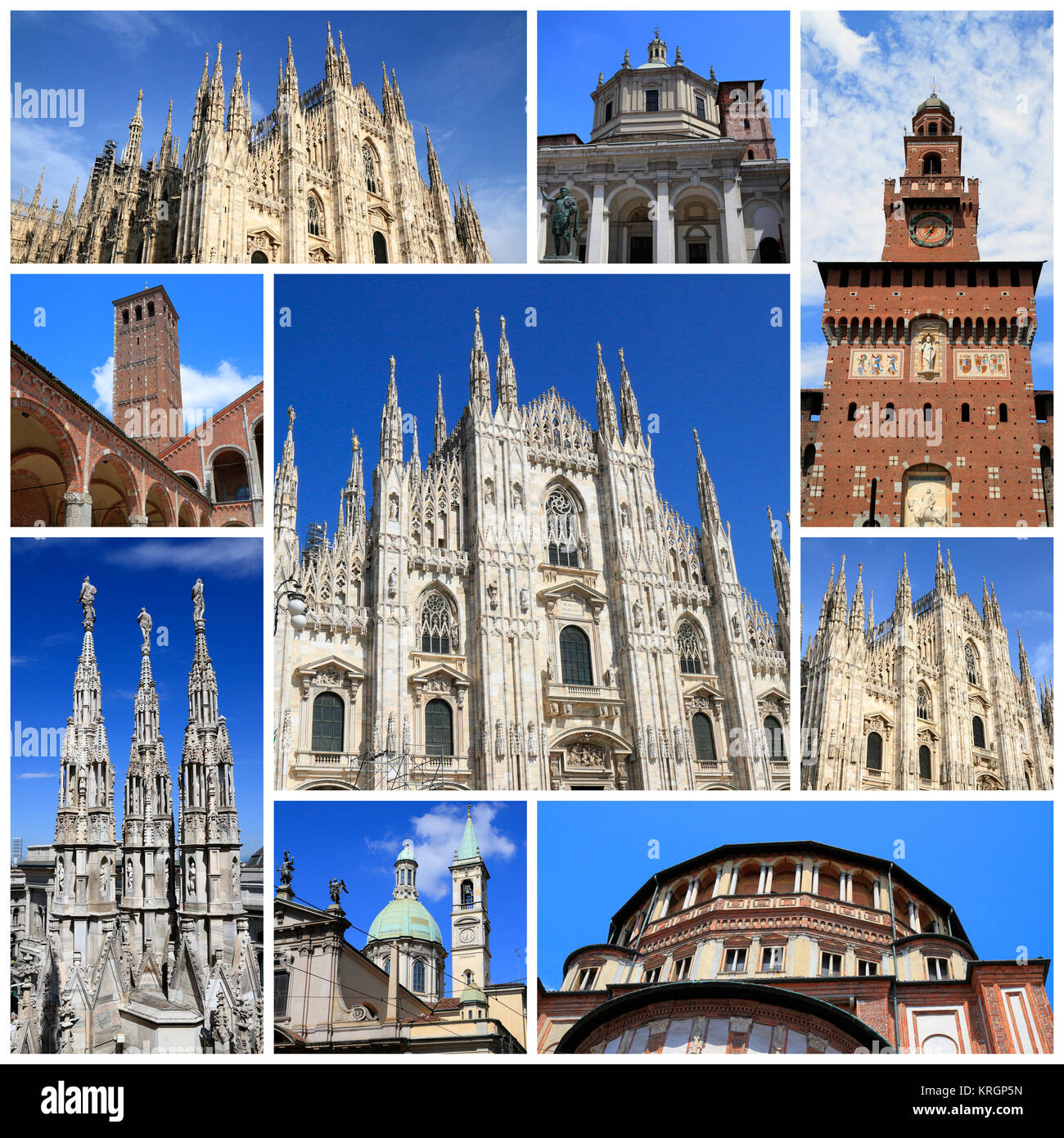 Impressions of Milan, Collage of Travel Images Stock Photo - Alamy