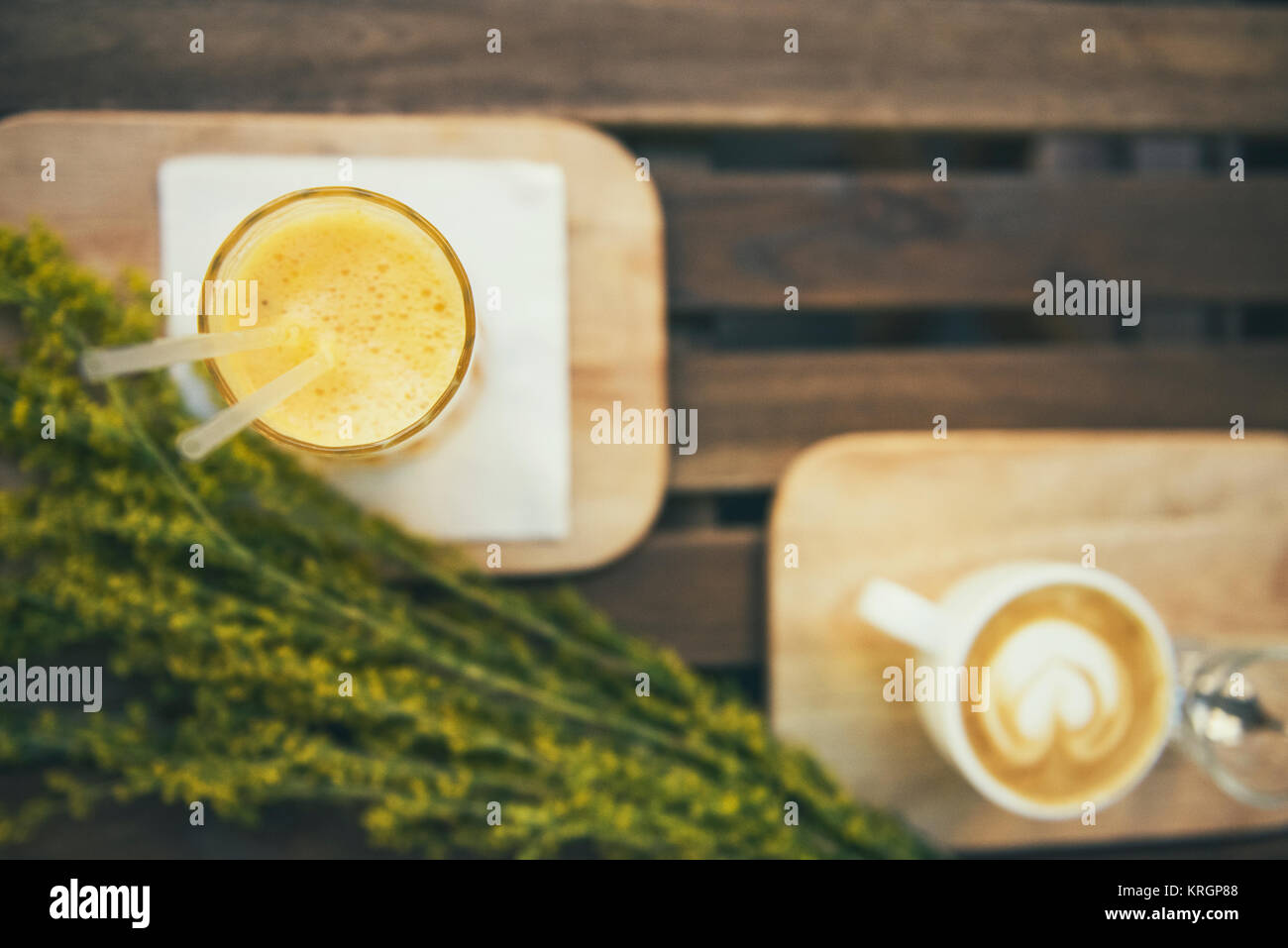 Orange juice and coffee Stock Photo - Alamy