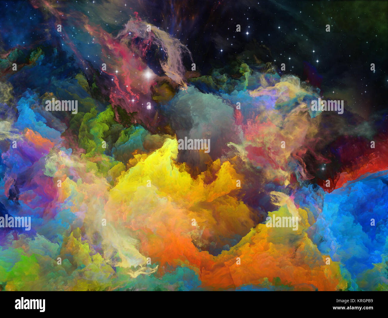 Colorful Space Nebula Stock Photo - Alamy
