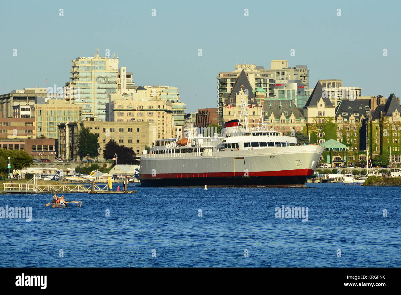 Coho ferry leaving Victoria's inner harbor heading to Port Angeles USA ...