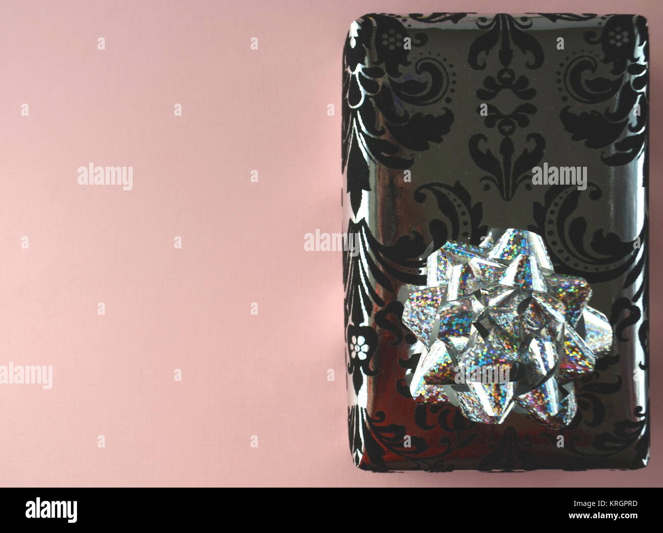 Gift-wrapped presents. Beautiful gift boxes in luxurious wrapping paper ...