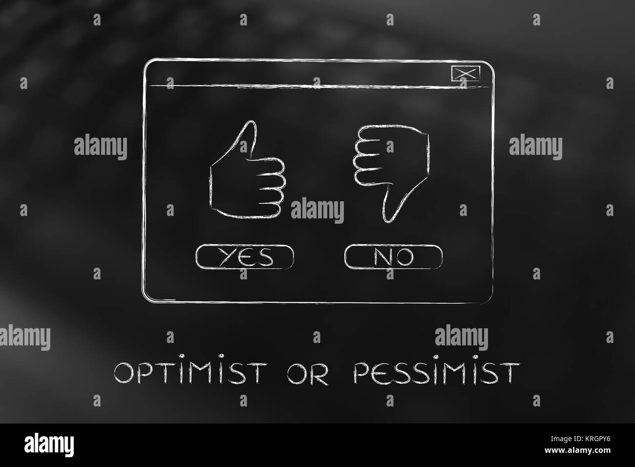 Yes thumbs up or No thumbs down, pop-up illustration Stock Photo - Alamy