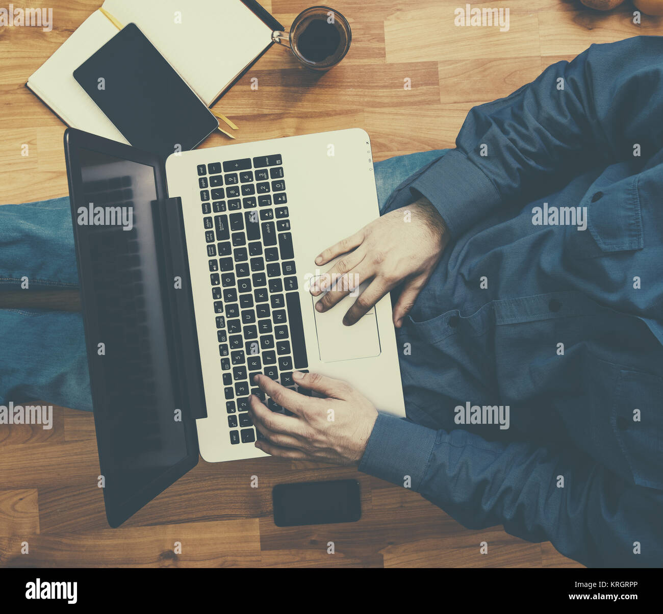 Man working from home Stock Photo - Alamy