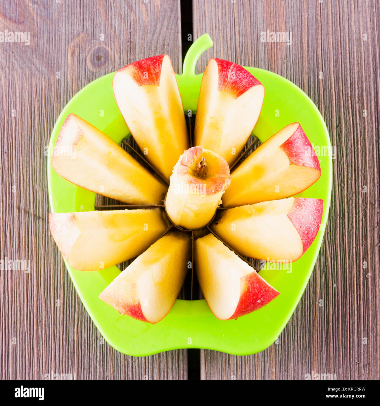 Apple cut in slices Stock Photo - Alamy