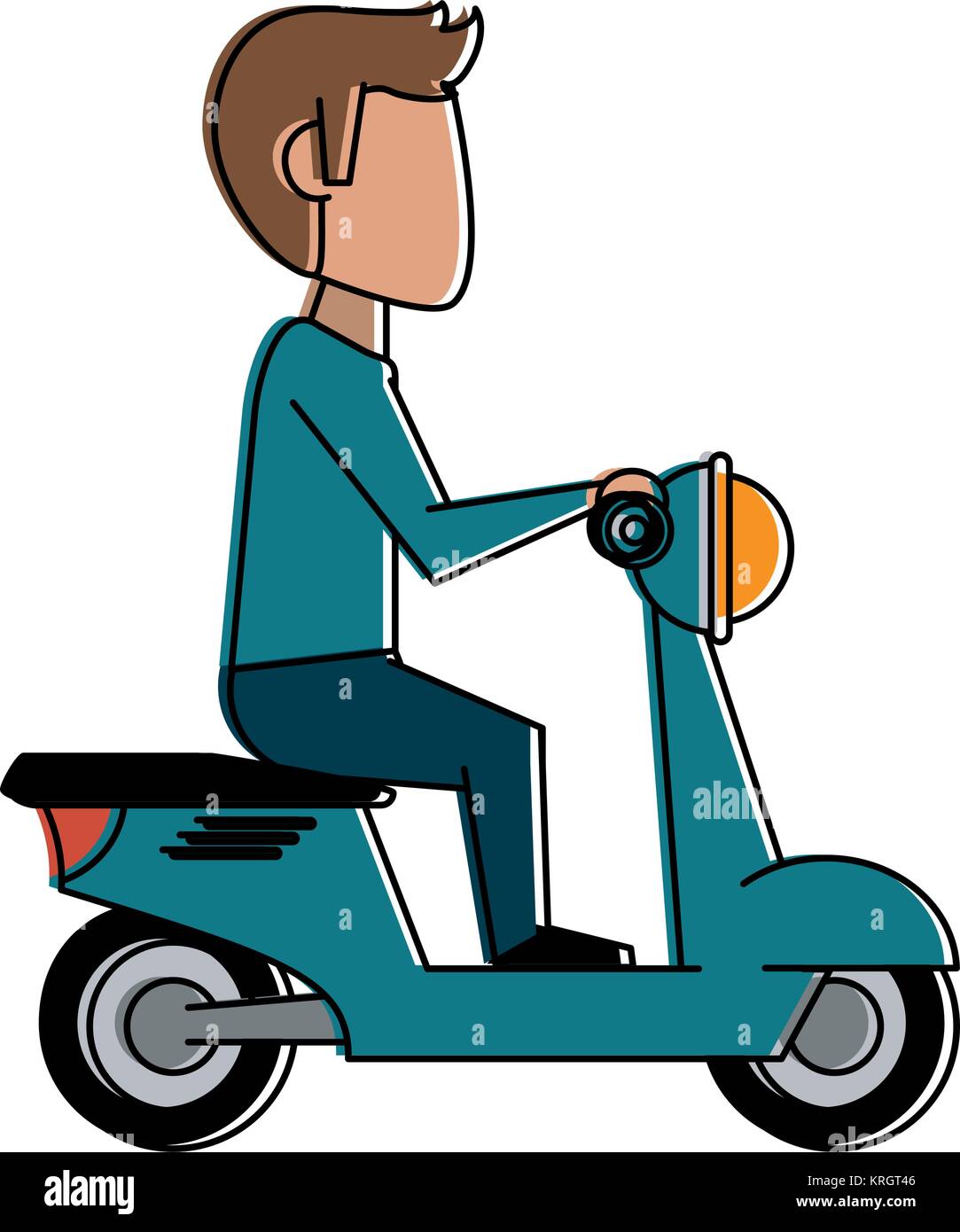 Man on scooter Stock Vector Image & Art - Alamy