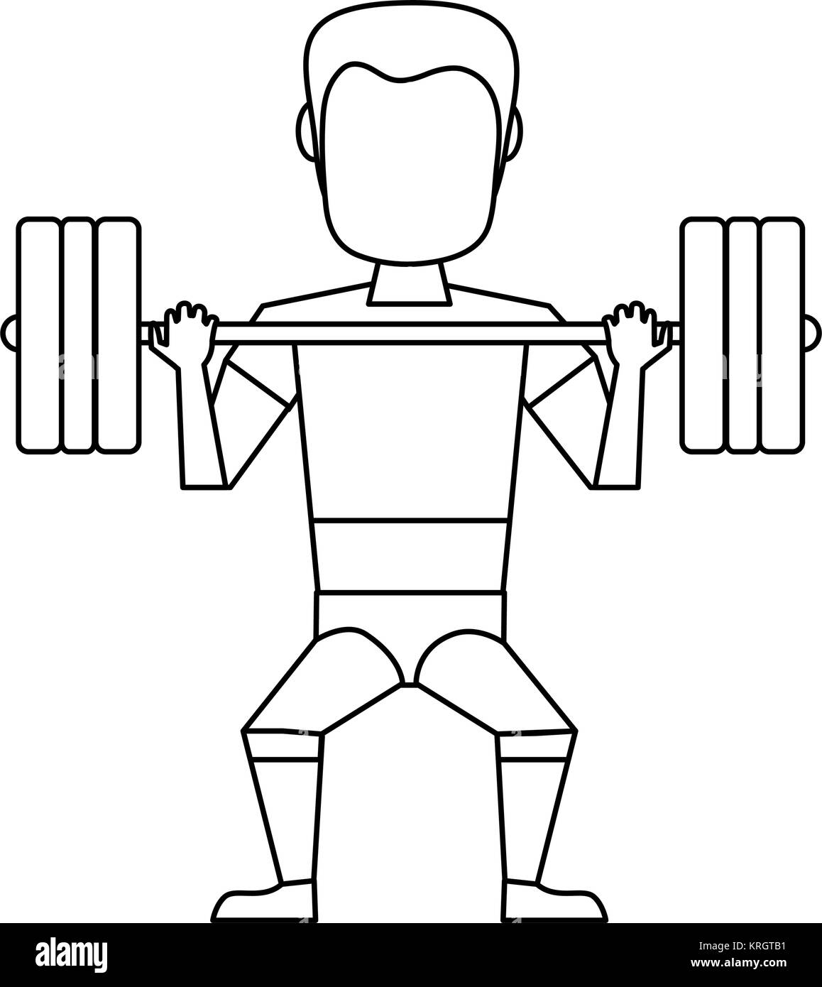 man lifting weights avatar cartoon Stock Vector Image & Art - Alamy