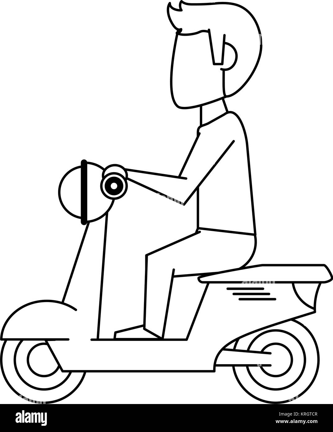 Man on scooter Stock Vector Image & Art - Alamy