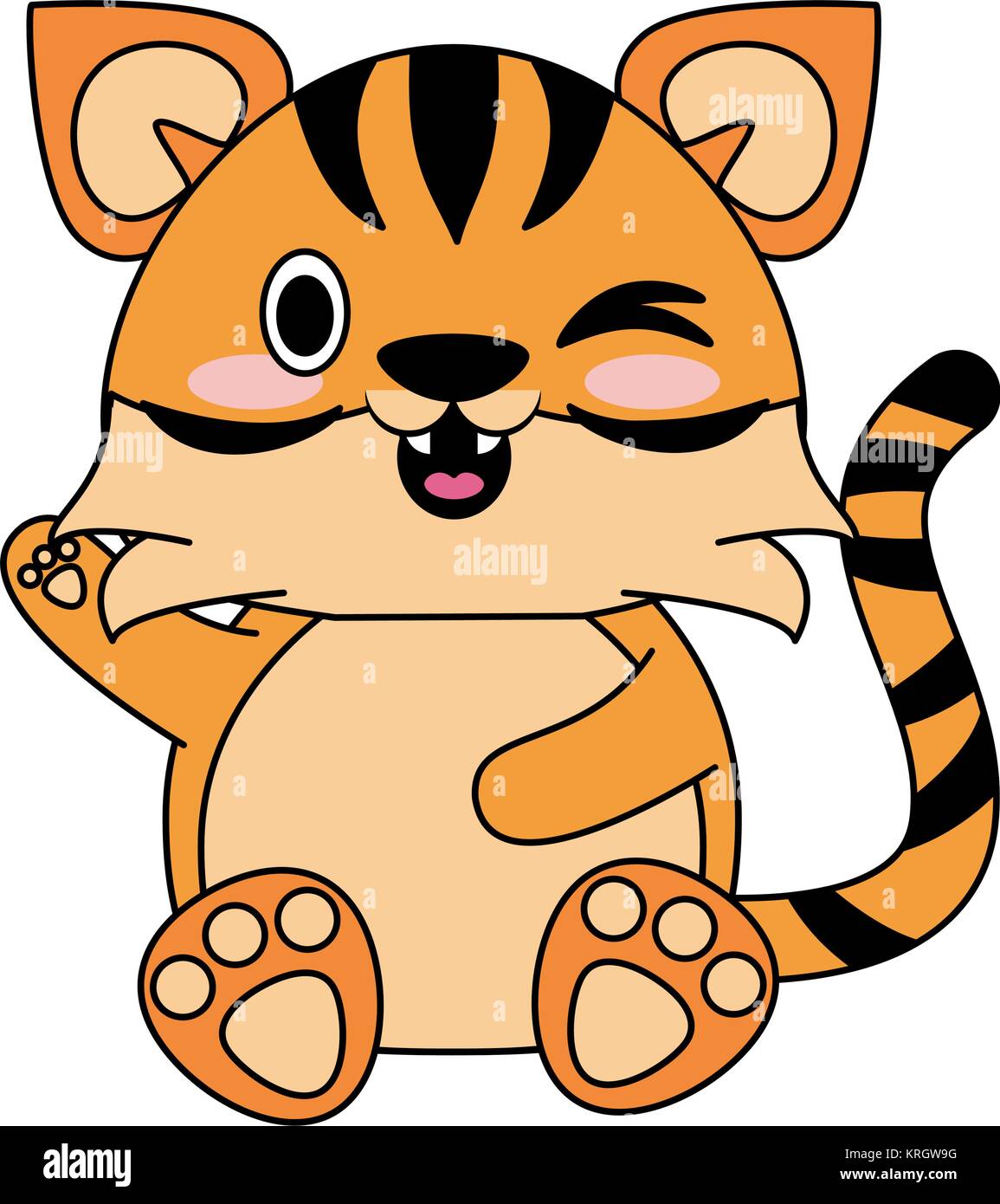 Cute tiger cartoon Stock Vector Image & Art - Alamy