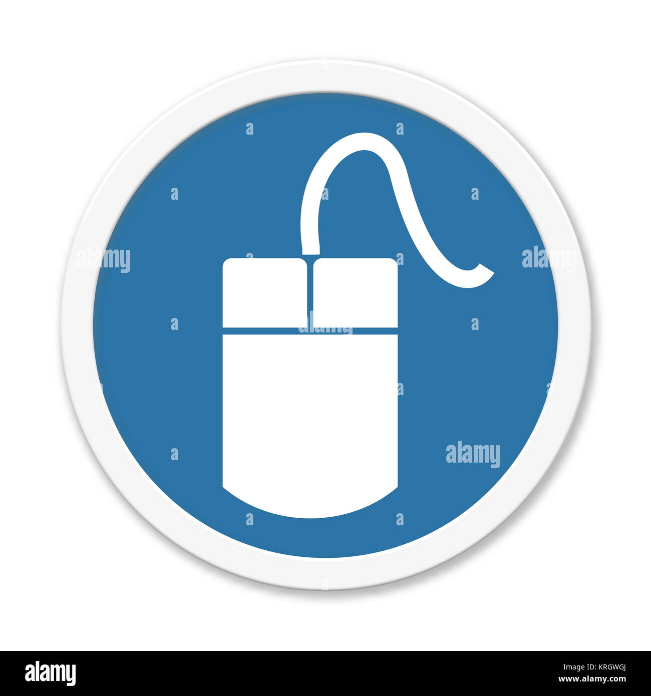 blue round button: mouse Stock Photo - Alamy