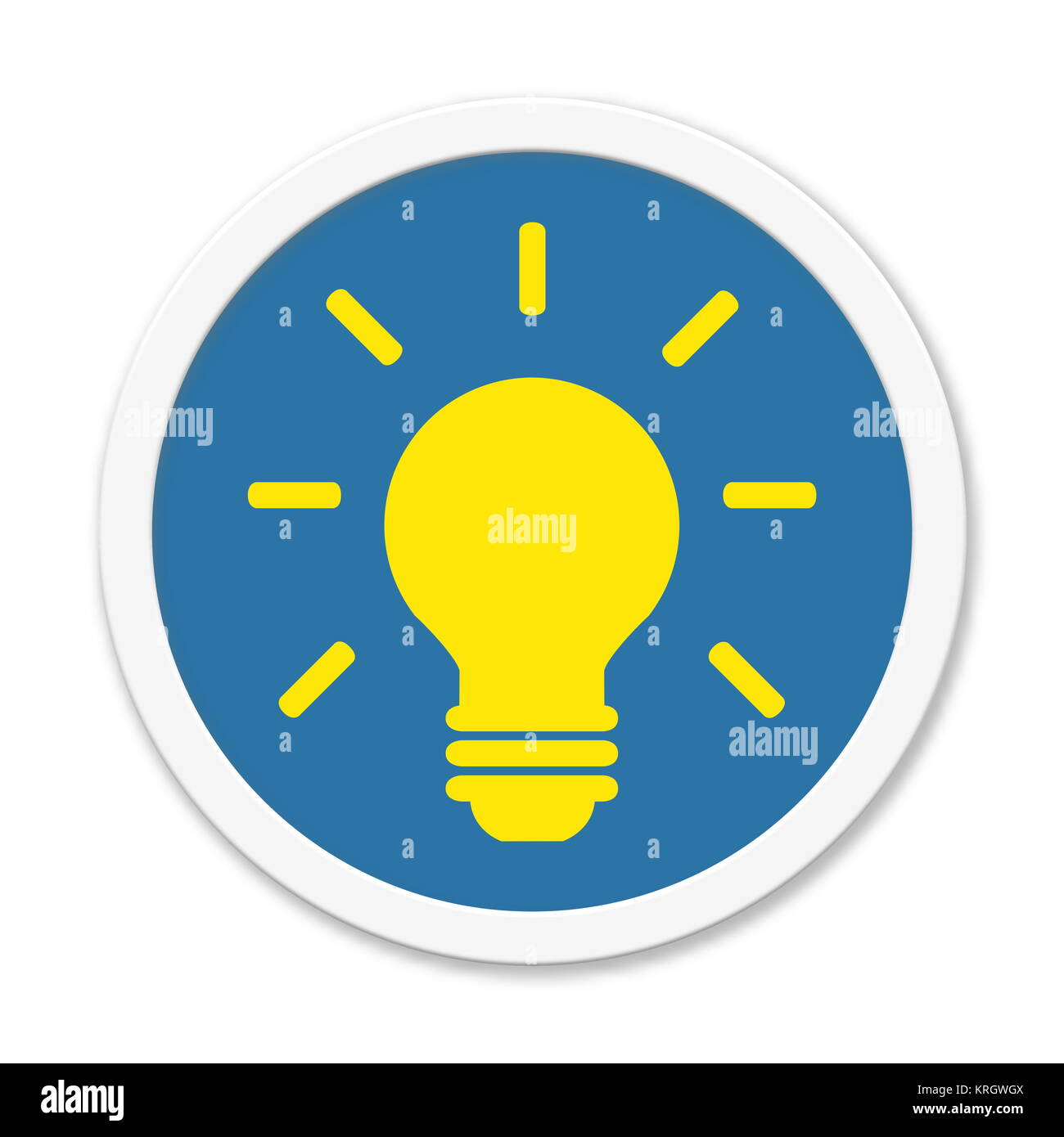 blue round button: idea Stock Photo - Alamy