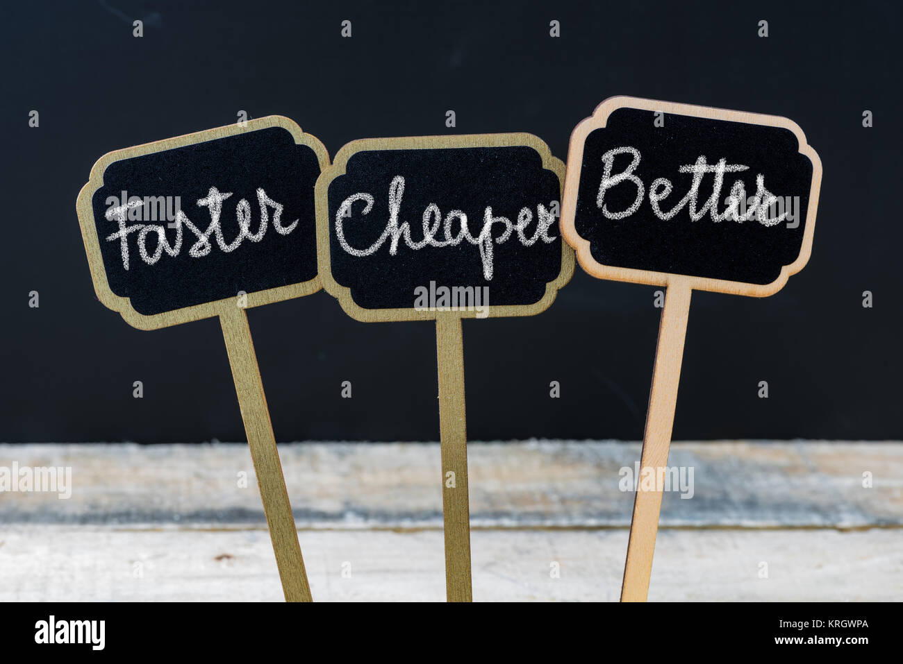 Business message Faster, Cheaper, Better Stock Photo - Alamy