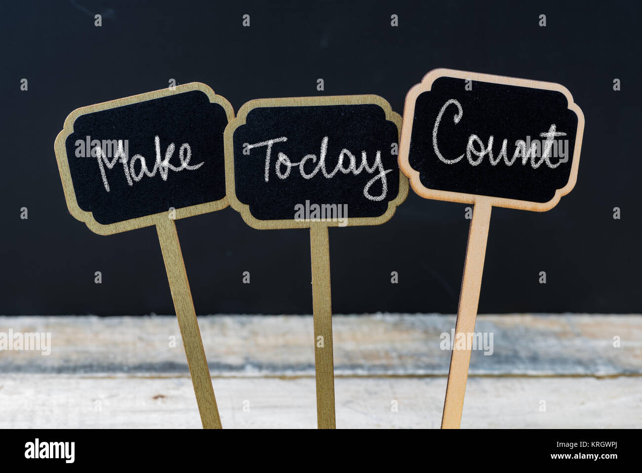 Motivational message Make Today Count written with chalk Stock Photo ...