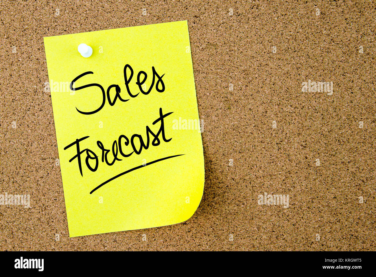 Sales Forecast text written on yellow paper note Stock Photo - Alamy