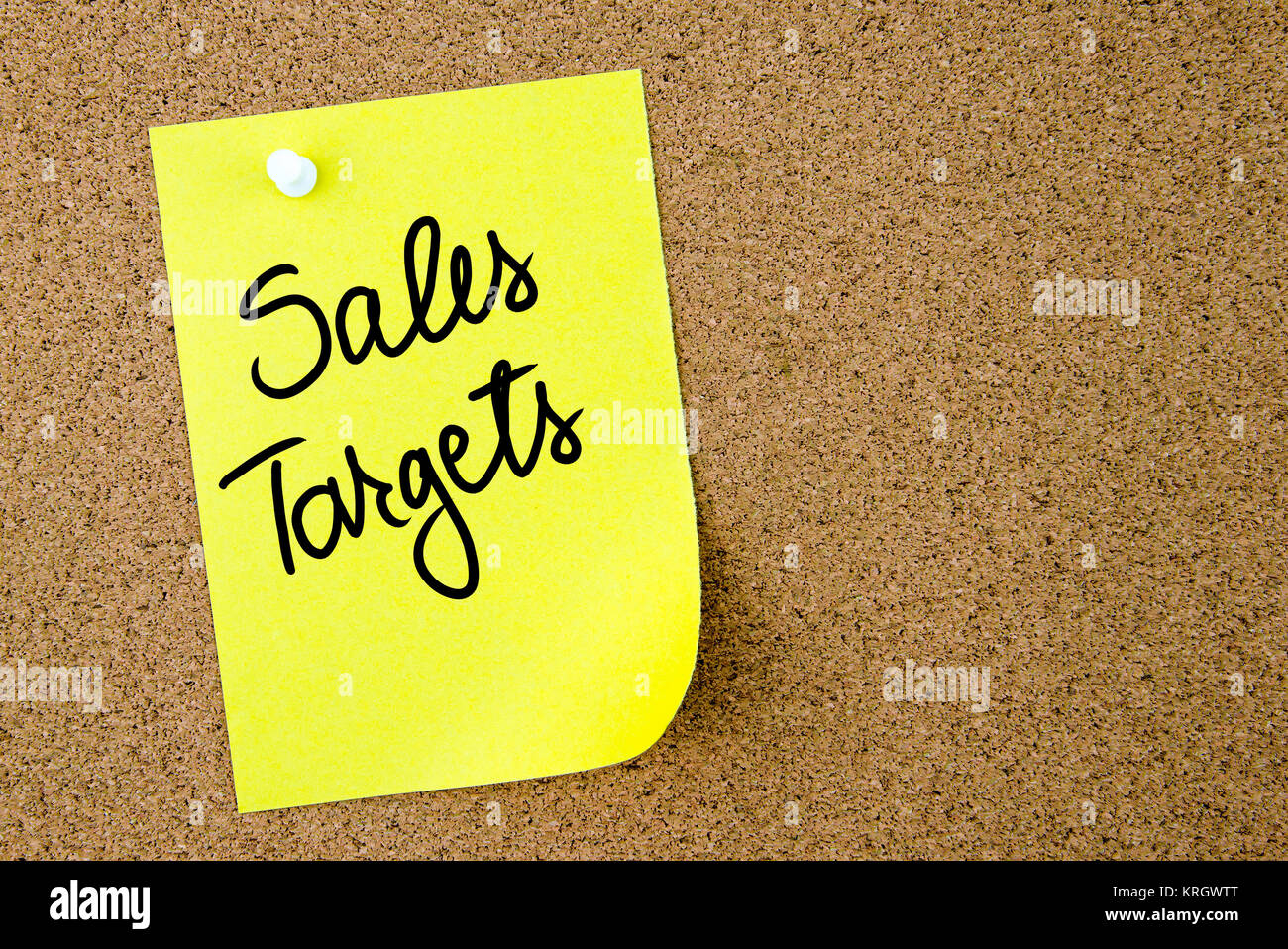Sales Targets text written on yellow paper note Stock Photo - Alamy
