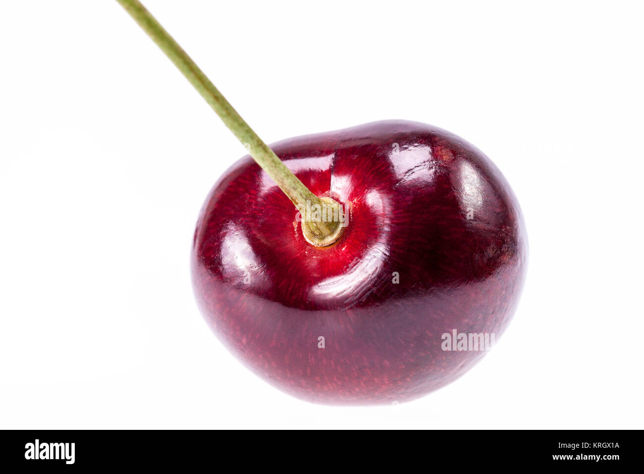 single fruit of red cherry isolated on white background Stock Photo - Alamy