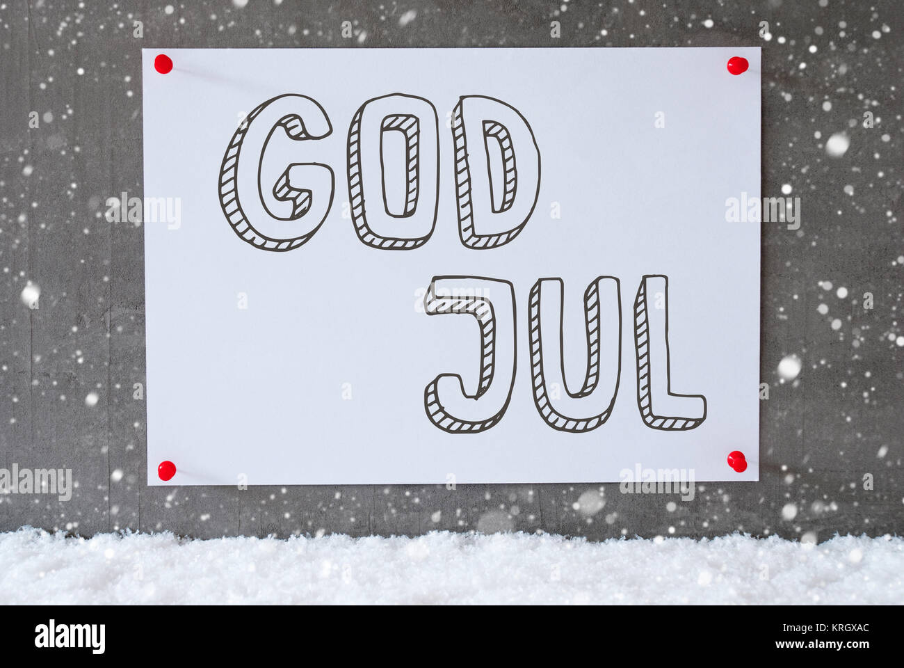 Label With Swedish Text God Jul Means Merry Christmas. Urban And Modern ...