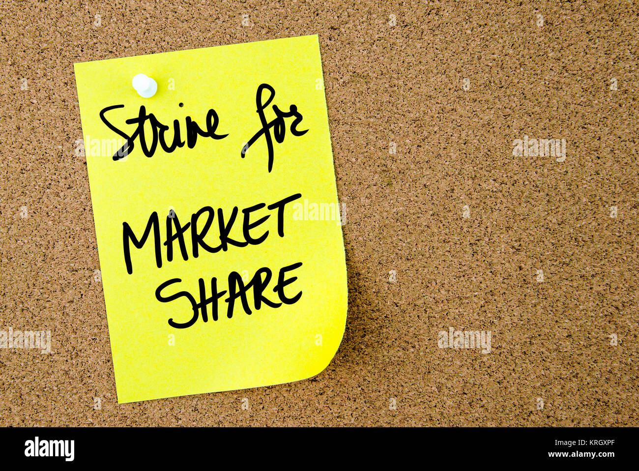 Strive For Market Share text written on yellow paper note Stock Photo ...