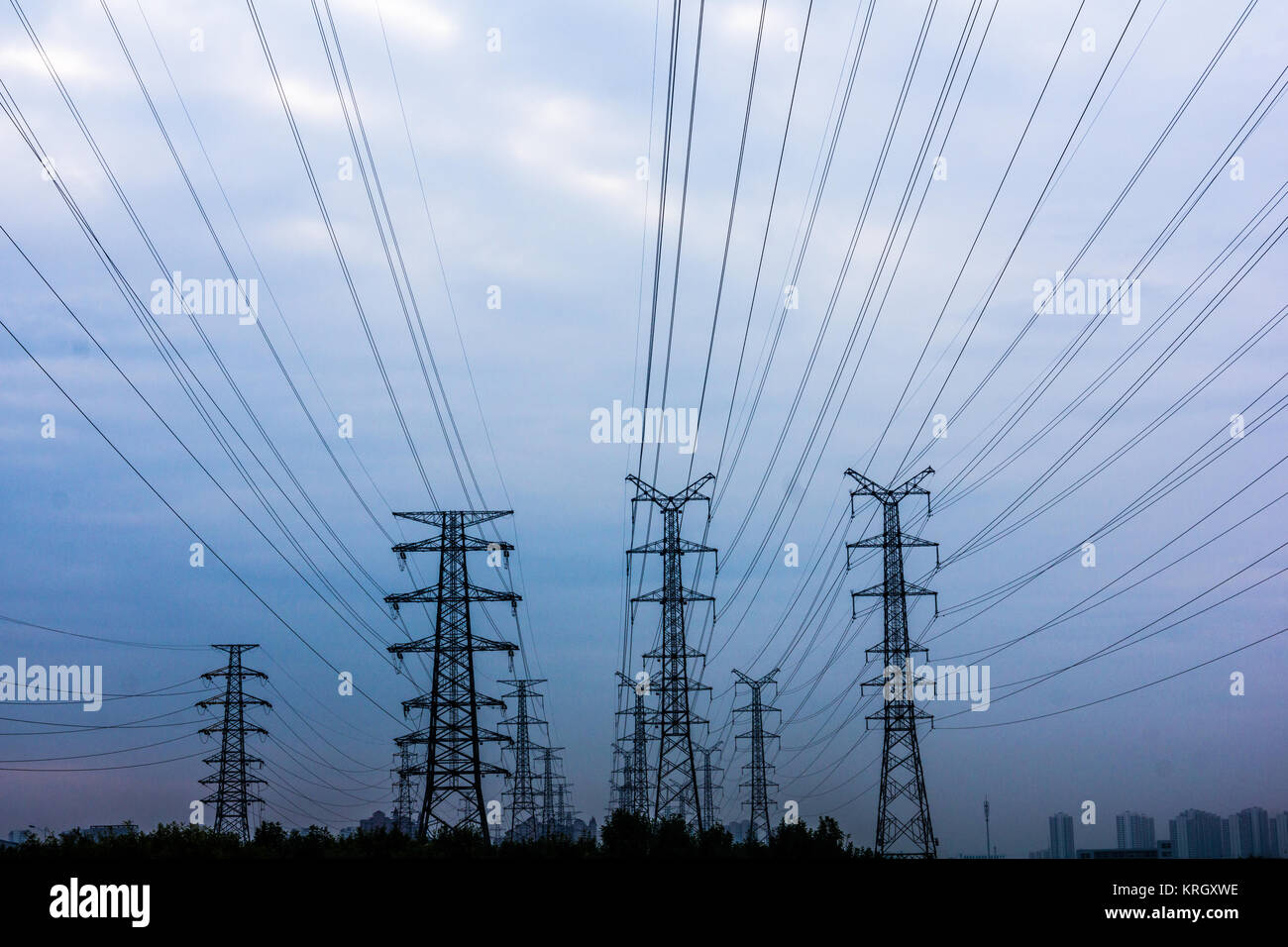 High pressure wire tower Stock Photo - Alamy