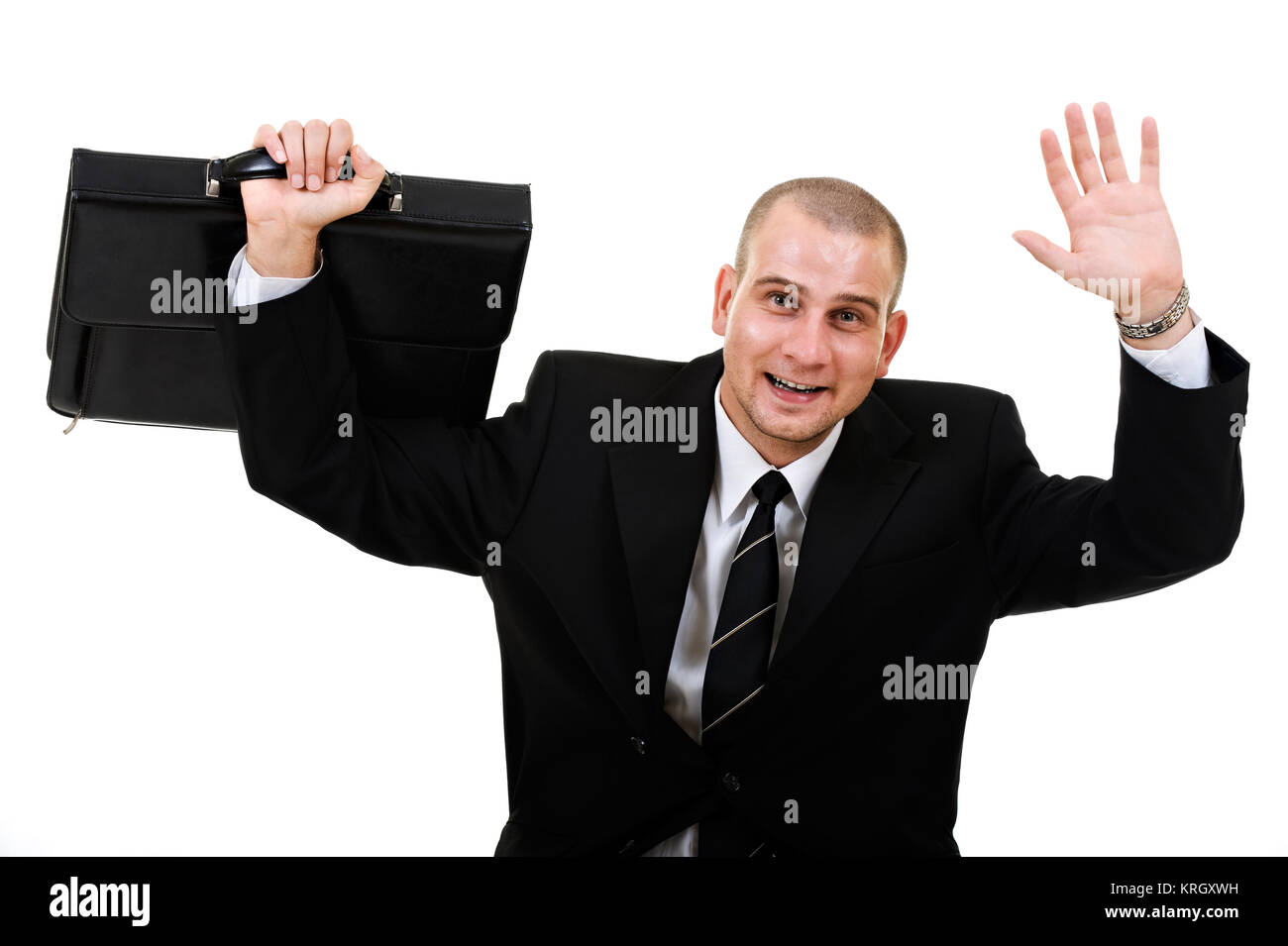 Funny looking sales agent wants to grab your attention at all coast ...